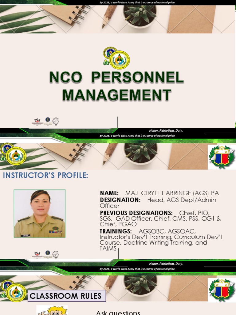 Nco Personnel Management For Ncobc | PDF | United States Military ...