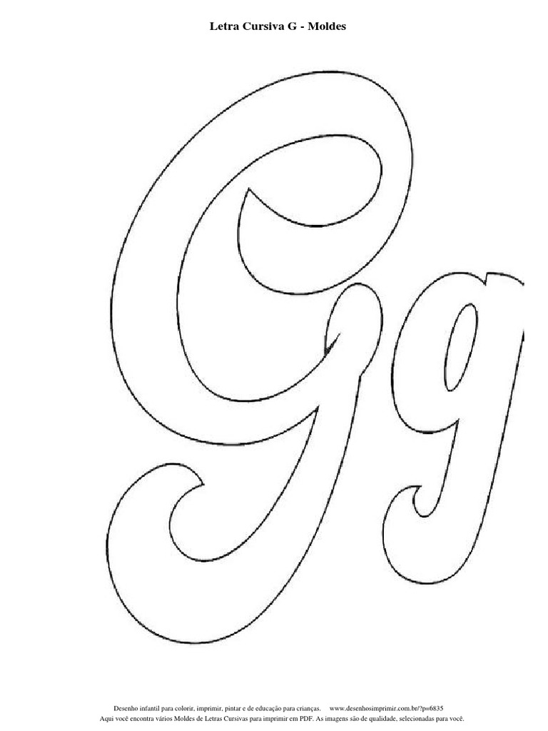 Moldes de Letras Cursivas para Imprimir Letra Cursiva G | PDF