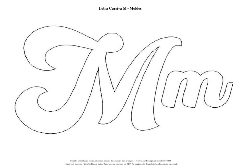 Moldes de Letras Cursivas para Imprimir Letra Cursiva M | PDF