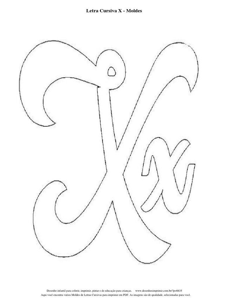 Moldes de Letras Cursivas para Imprimir Letra Cursiva X | PDF ...