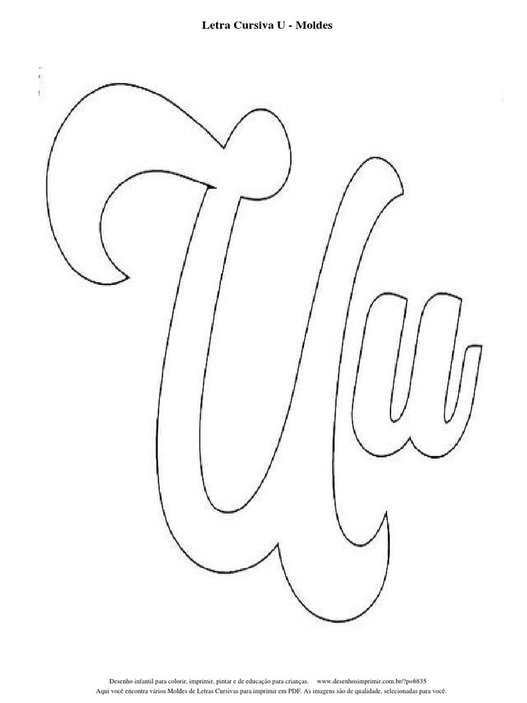Moldes de Letras Cursivas para Imprimir Letra Cursiva U | PDF