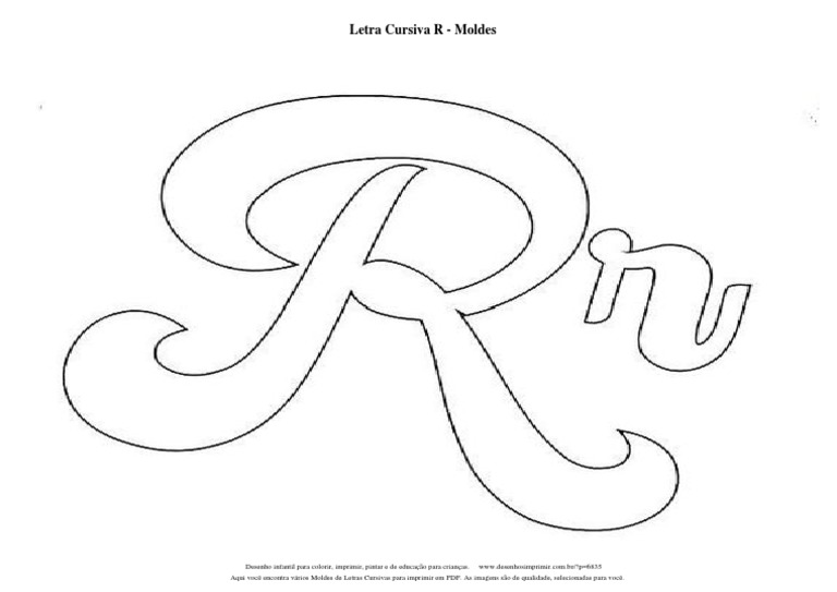 Moldes de Letras Cursivas para Imprimir Letra Cursiva R | PDF