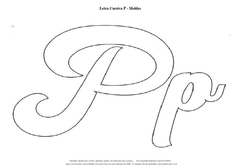 Moldes de Letras Cursivas Para Imprimir Letra Cursiva p | PDF