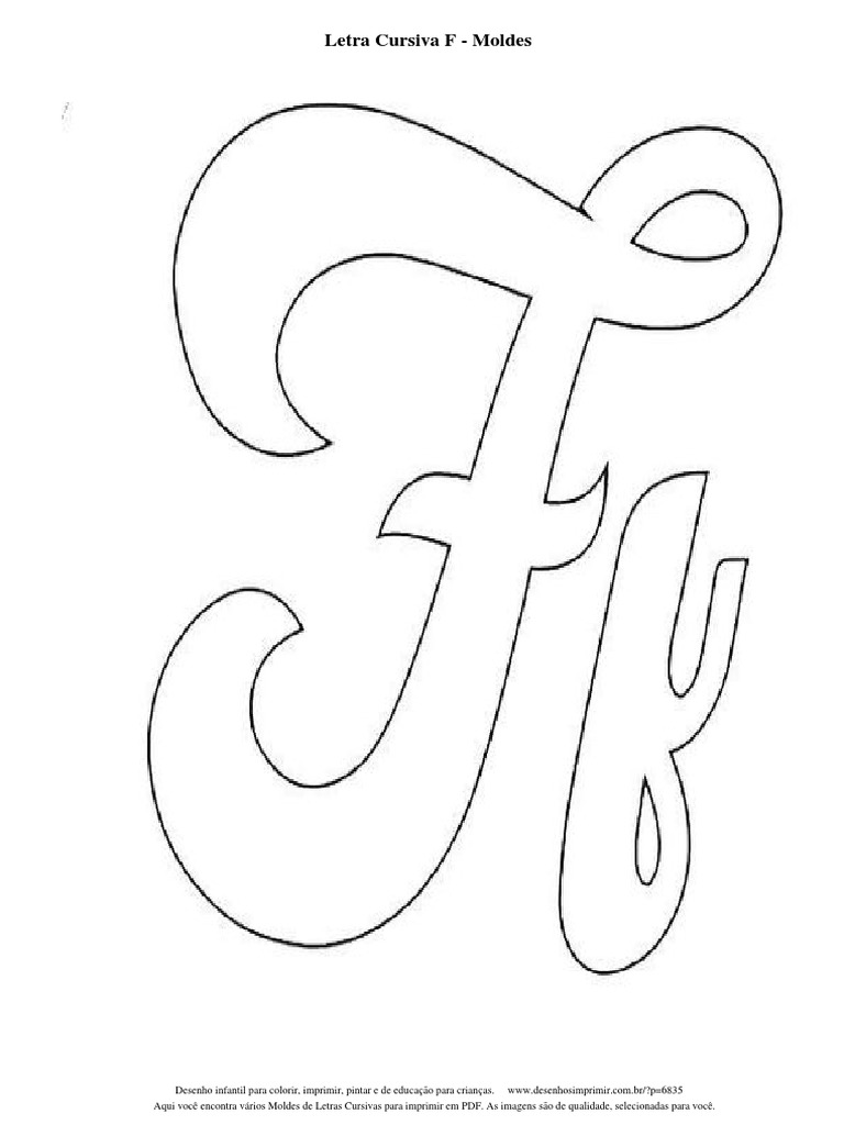 Moldes de Letras Cursivas para Imprimir Letra Cursiva F | PDF