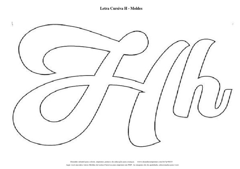 Moldes da Letra H Cursiva para Imprimir | PDF | Carreira e Crescimento ...