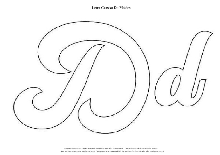Moldes de Letras Cursivas para Imprimir Letra Cursiva D | PDF