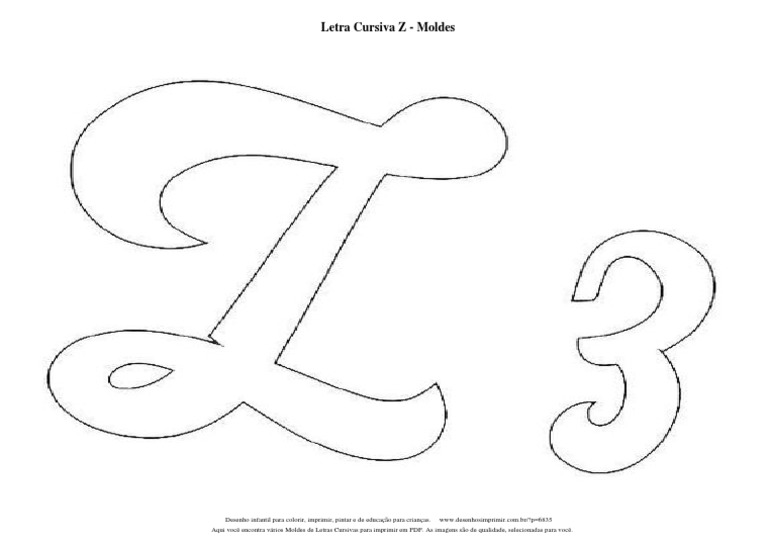 Moldes de Letras Cursivas Para Imprimir Letra Cursiva z | PDF