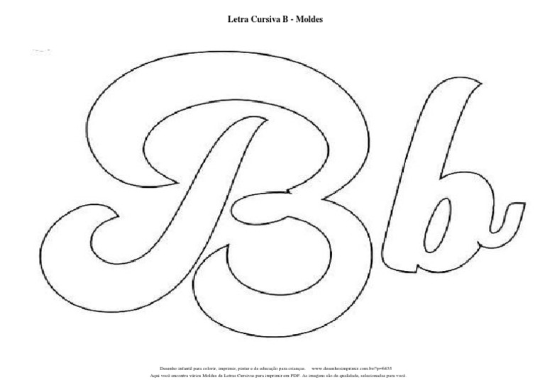 Moldes de Letras Cursivas para Imprimir Letra Cursiva B | PDF ...