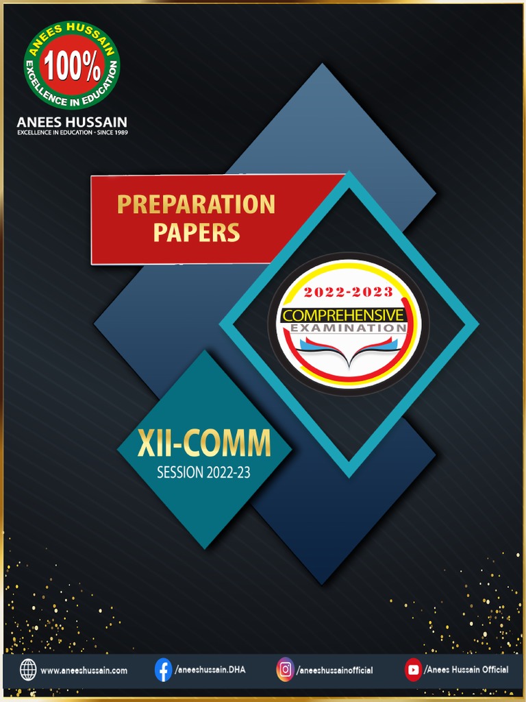 Xii - Commerce Preparation Papers 2022-23 | PDF | Probability Distribution | Banks