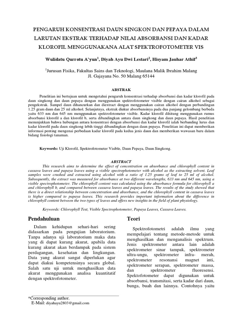 Spektrofotometer - Wulidatu &diyah Ayu | PDF
