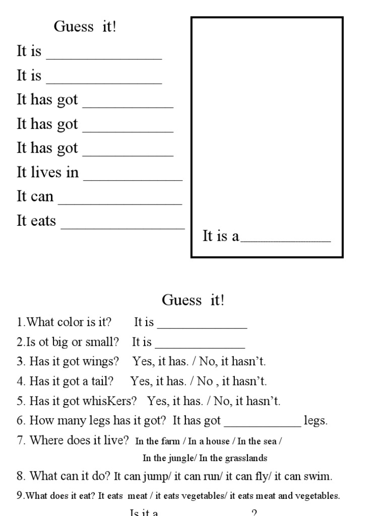 Animal Guessing Game Guide | PDF | Language Arts & Discipline