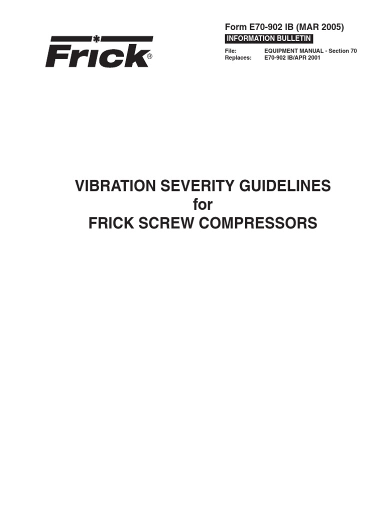 E70-902 IB Vibration Severity Guidelines For Screw Compresor | PDF ...