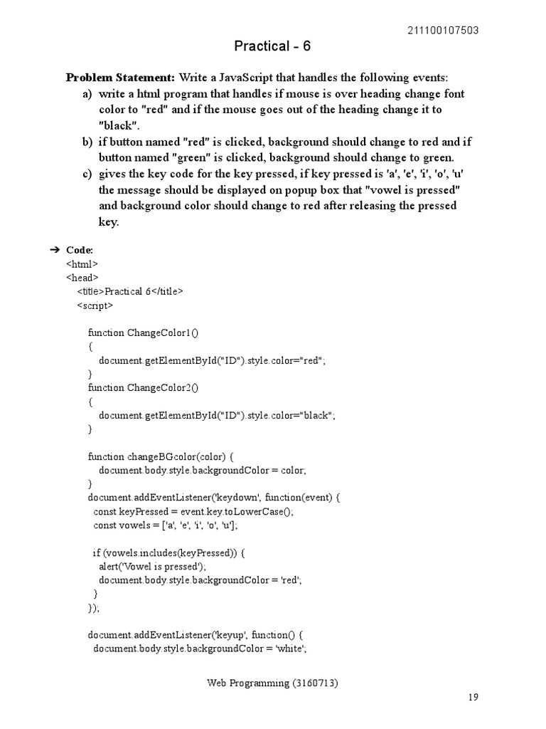 WP Practical 6 | PDF