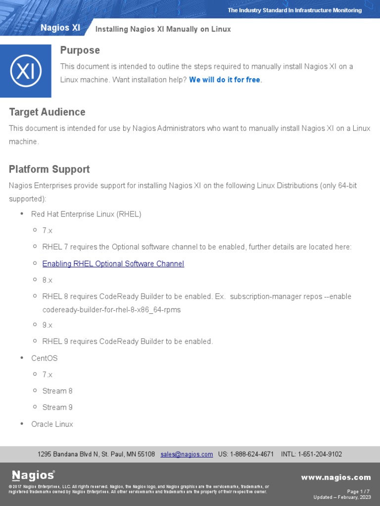Installing Nagios Xi Manually On Linux Pdf Computing Software Development