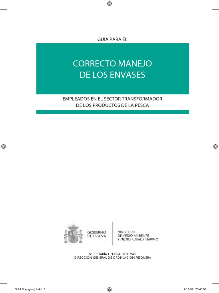 GUIA Española Correcto Manejo Envases | PDF | Alimentos | Conservación de los alimentos