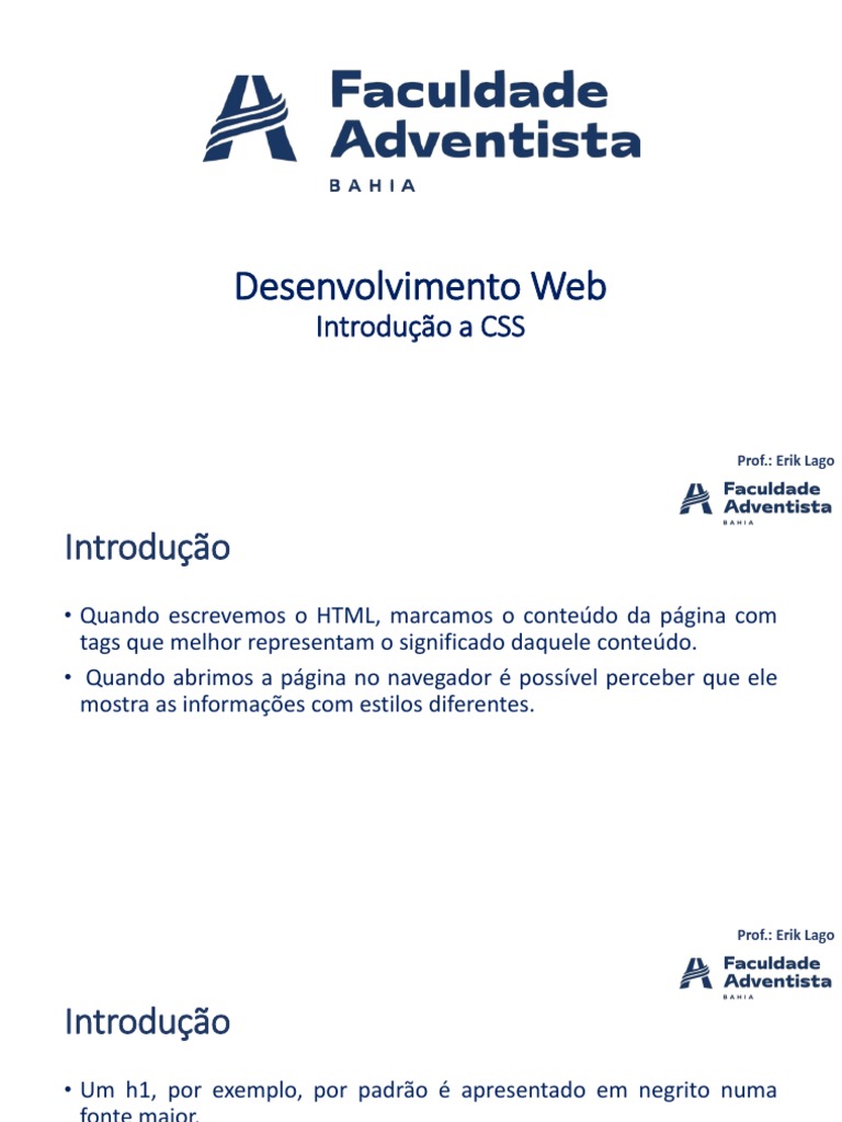 Aula 02 - Introdução A CSS | PDF | Html | Informática Aula 02 - Introdução A CSS | PDF | Html | Informática