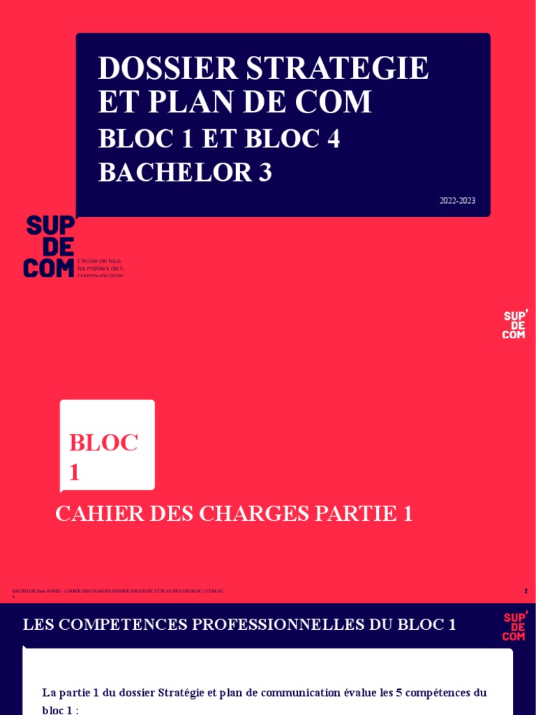 SDC 3 Dossier Strategie Et Plan de Com Bloc 1 Et Bloc 4 | PDF ...