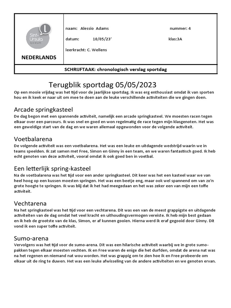 Sportdag Verslag | PDF