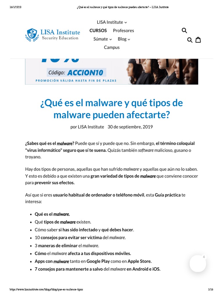 ¿Qué es el malware y qué tipos de malware pueden afectarte_ – LISA ...