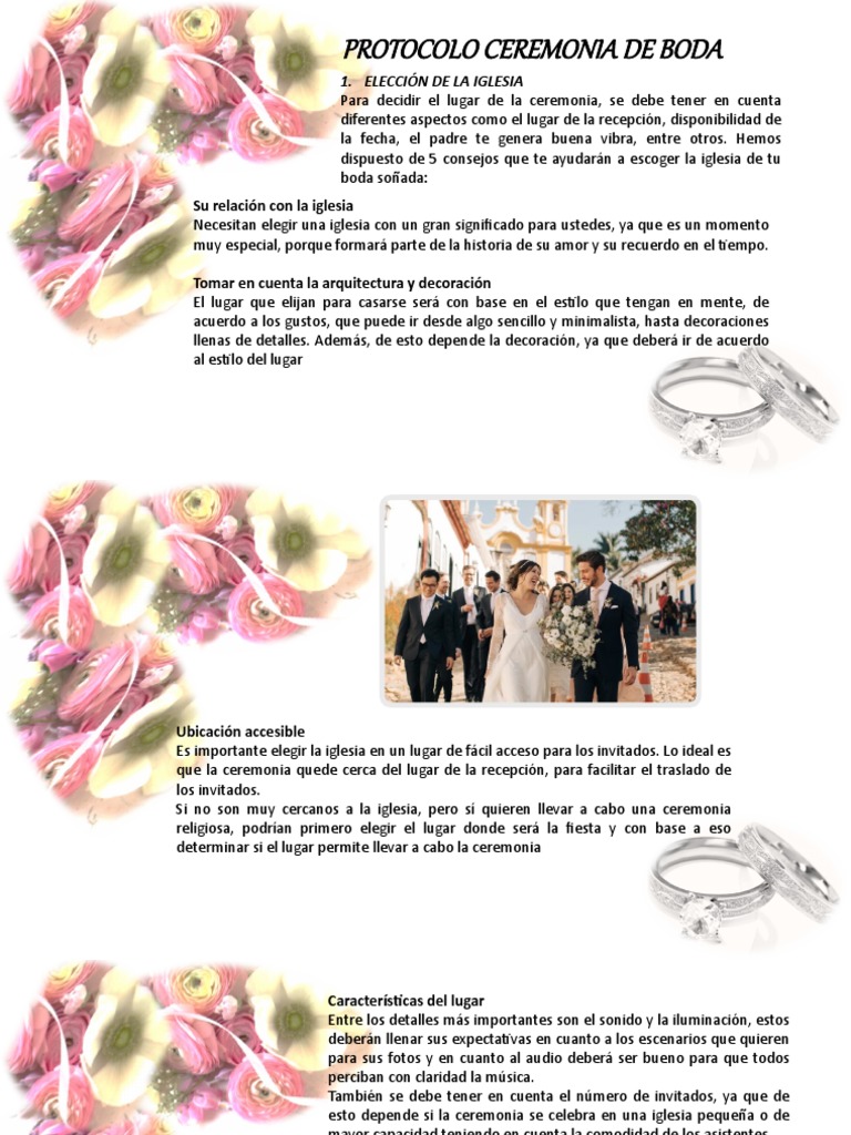 Protocolo Ceremonia de Boda | PDF | eucaristía | Boda