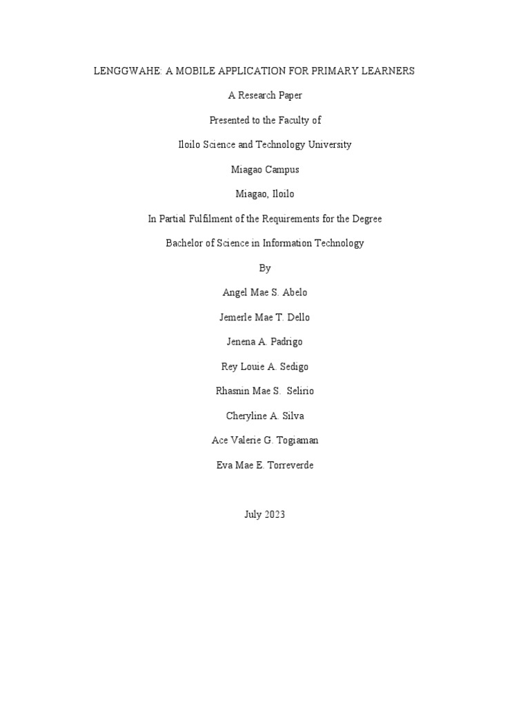 Capstone Project | PDF | Application Software | Mobile App