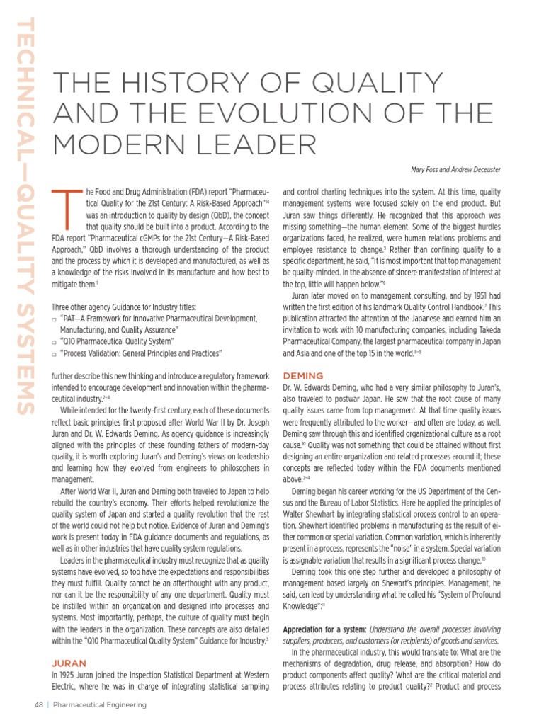 The History of Quality and The Evolution of The Modern Leader | PDF ...