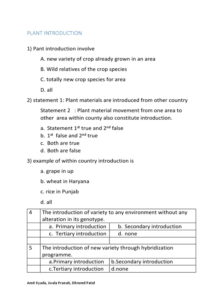 3 - BD - Plant Introduction | PDF | Plants | Agriculture