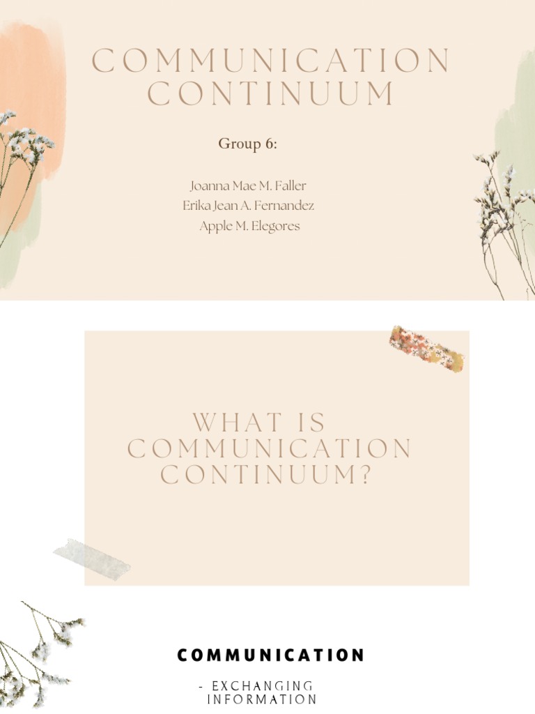 Communication Continuum 2 | PDF | Communication | Nonverbal Communication