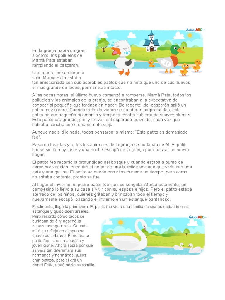 El Patito Feo: Cuento Completo | PDF | Cocina, comidas y vino | Novela ...