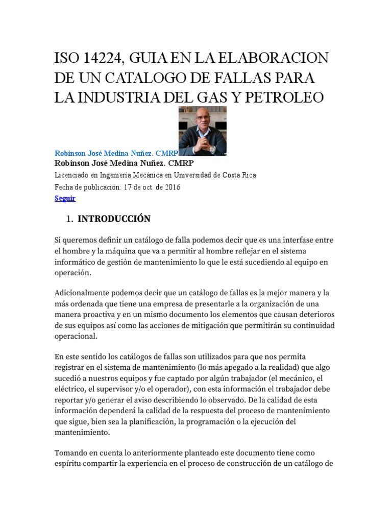 Iso 14224 | PDF | Ingeniería de confiabilidad
