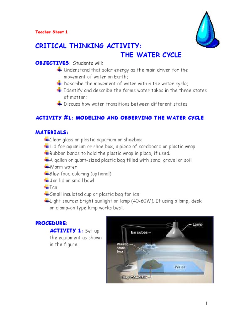 Water Cycle Activities for Students | PDF | Water | Ice