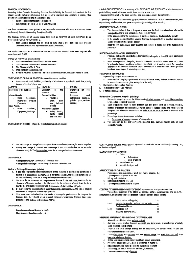 Financial Statements | PDF | Financial Statement | Business