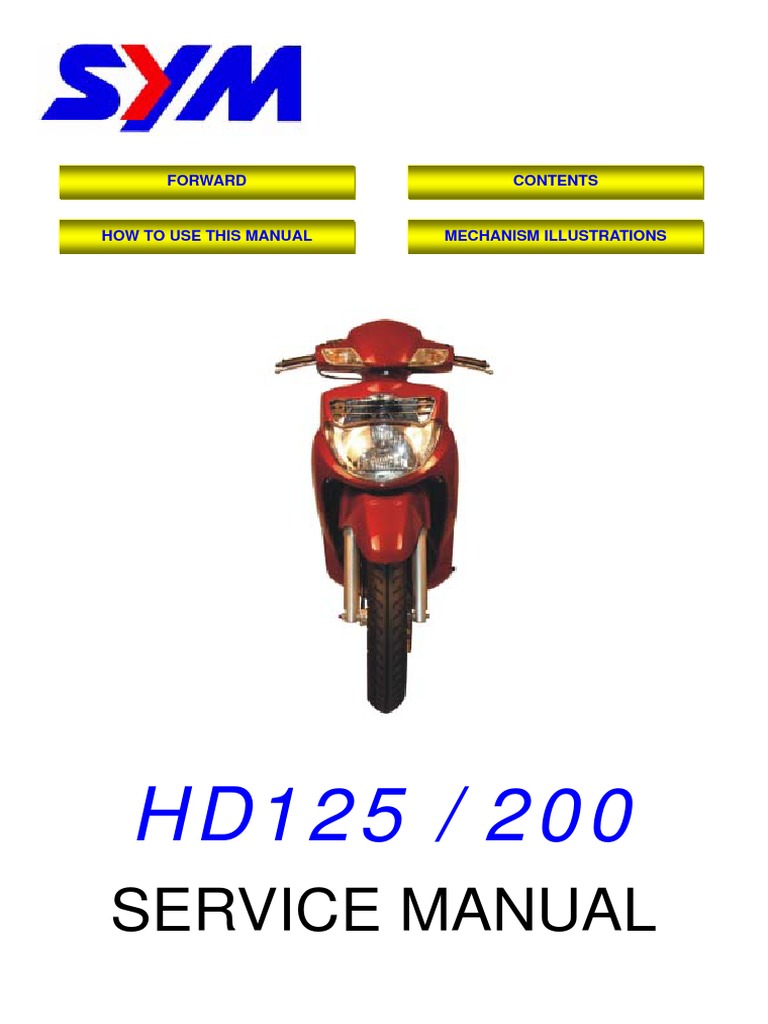 SYM HD125-200 Service Manual | PDF | Carburetor | Electrical Connector