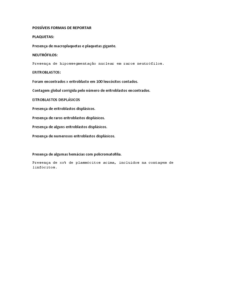 Possíveis Formas de Reportar | PDF