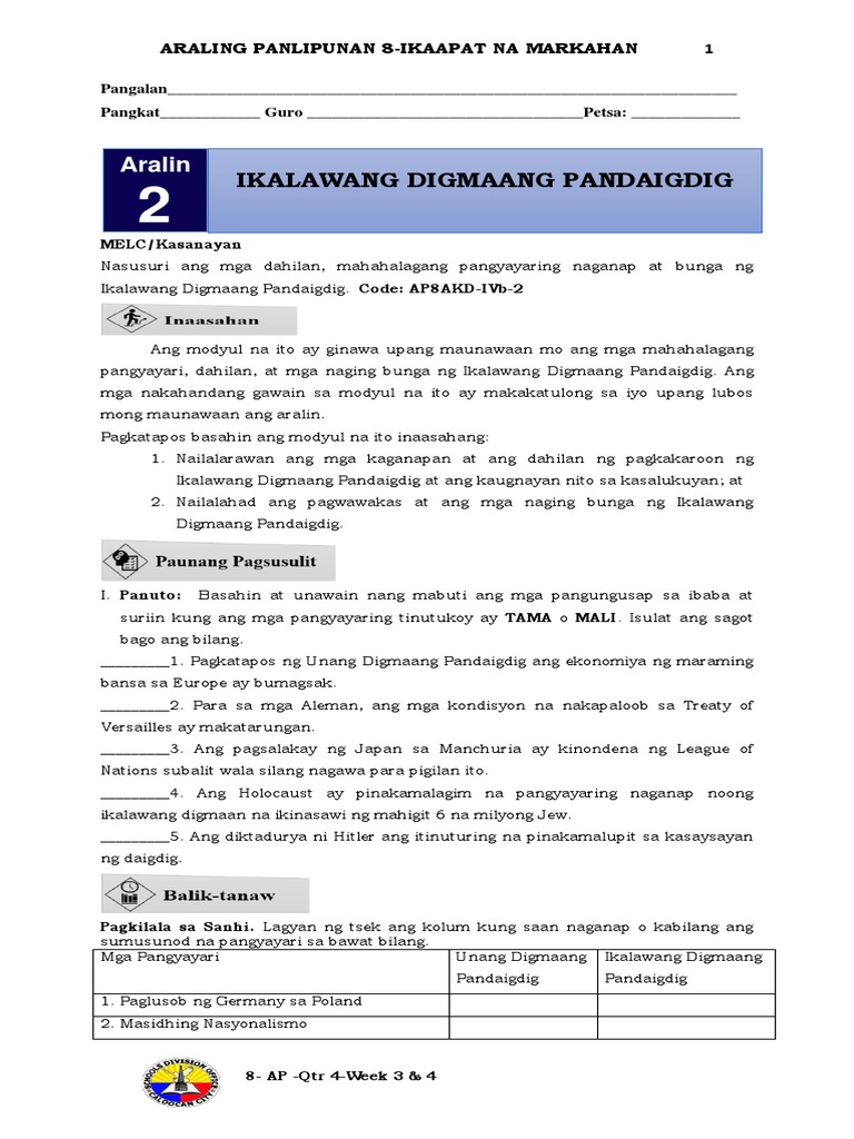 AP 8 Week 3 Quarter 4 | PDF