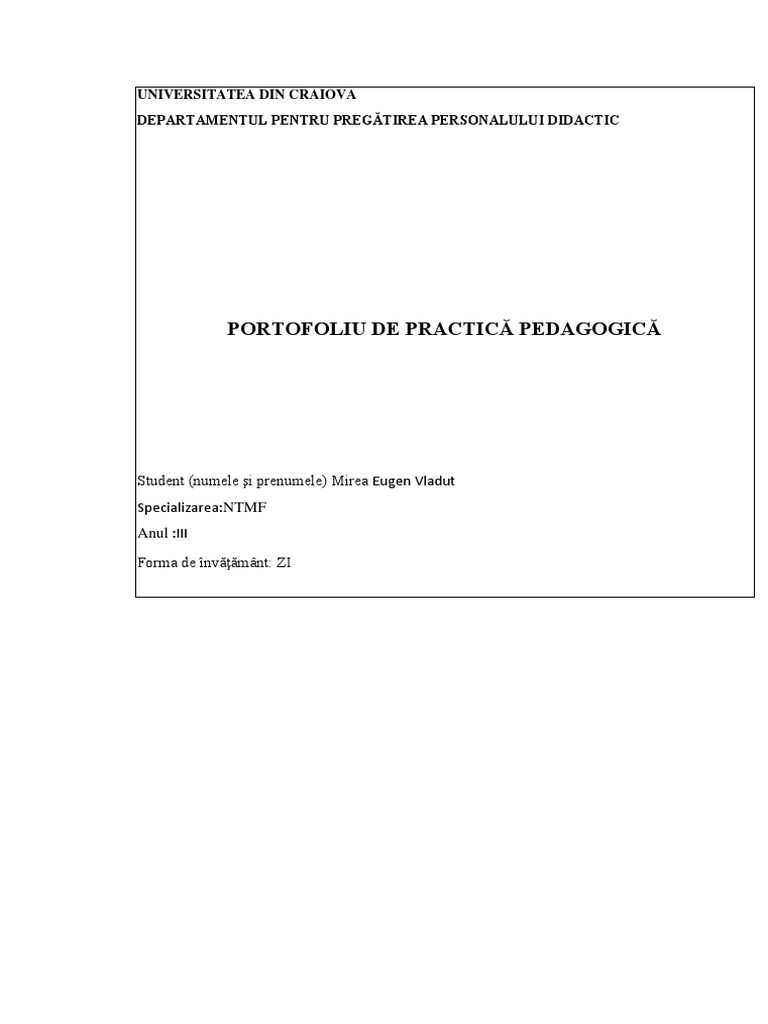 Portofoliu Practica Sem 2 | PDF
