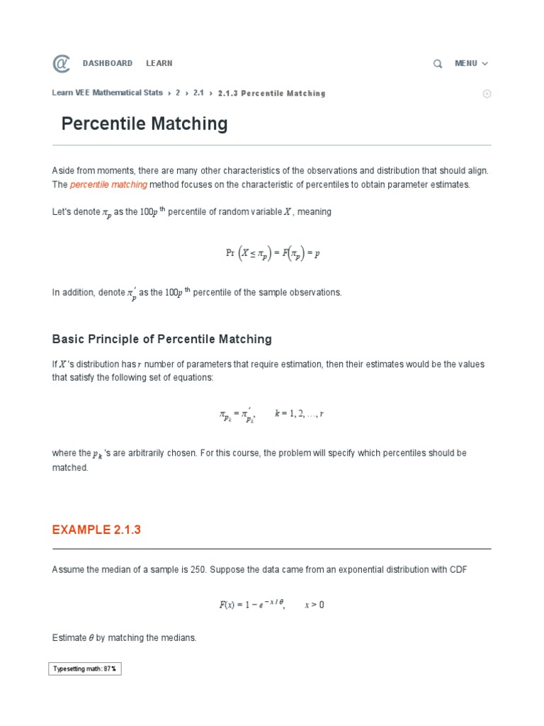Percentile Matching | PDF | Percentile | Median