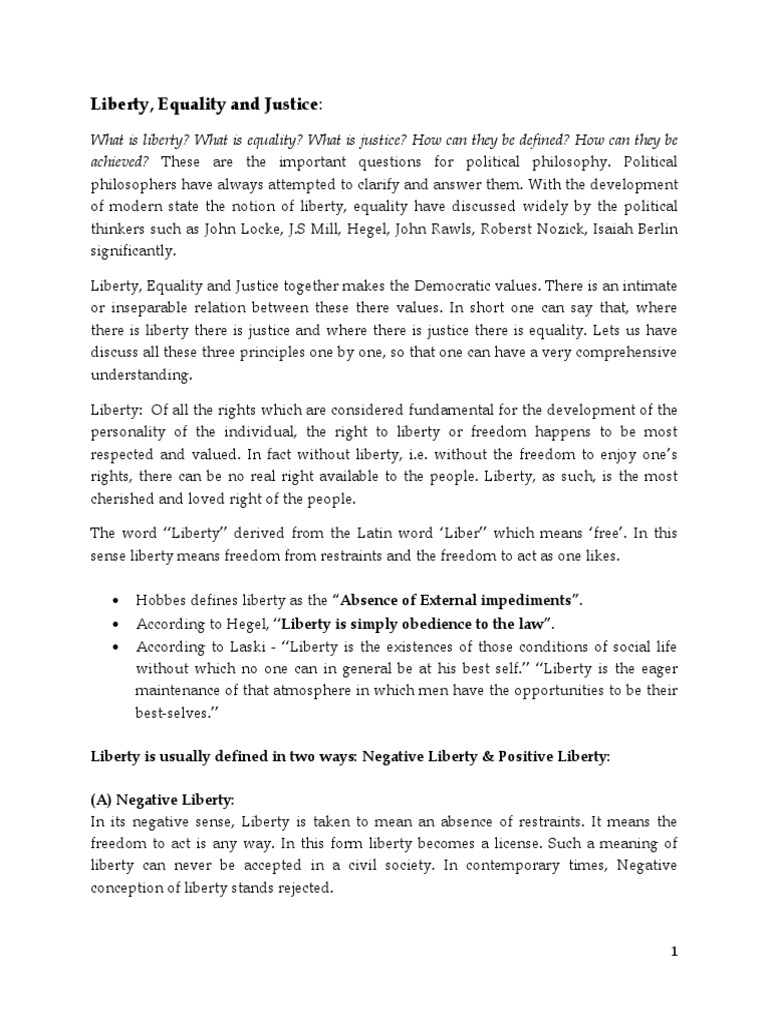 Liberty, Equality and Justice | PDF | Justice | Crime & Violence