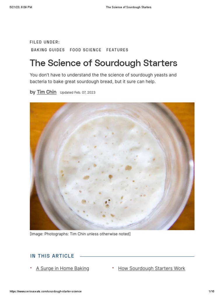 The Science of Sourdough Starters | PDF | Sourdough | Yeast