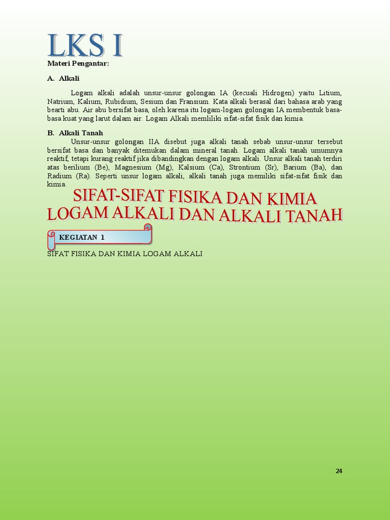LKS Alkali Dan Alkali Tanah | PDF