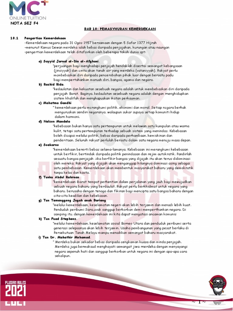 Nota Bab 10 F4 | PDF