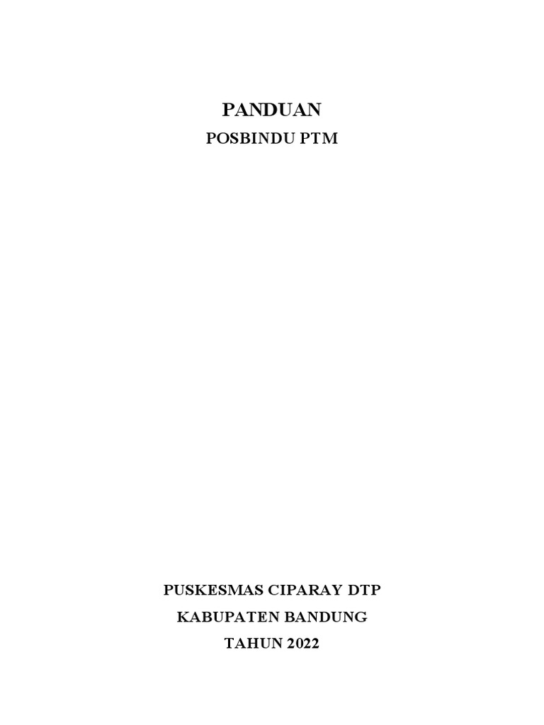 Panduan Posbindu PTM | PDF