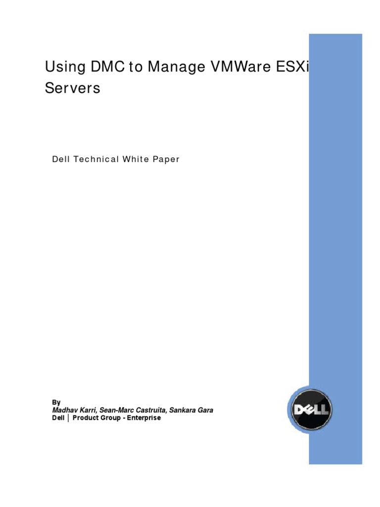 Managing ESXi with DMC Configuration Guide | PDF | Business