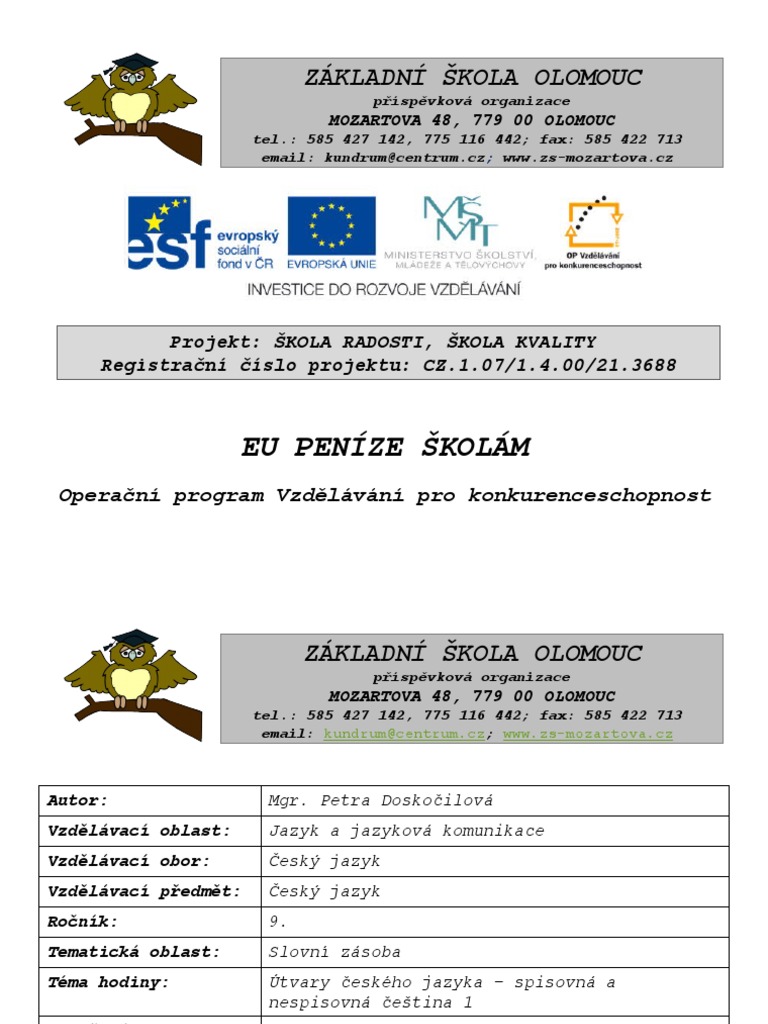 1vy 32 Inovace 03.04.dos - CJ.9 | PDF