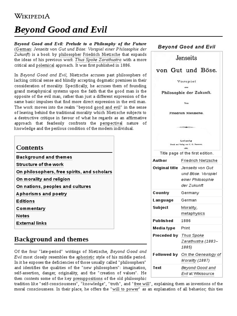 Beyond Good and Evil | PDF | Beyond Good And Evil | Philosophical Theories