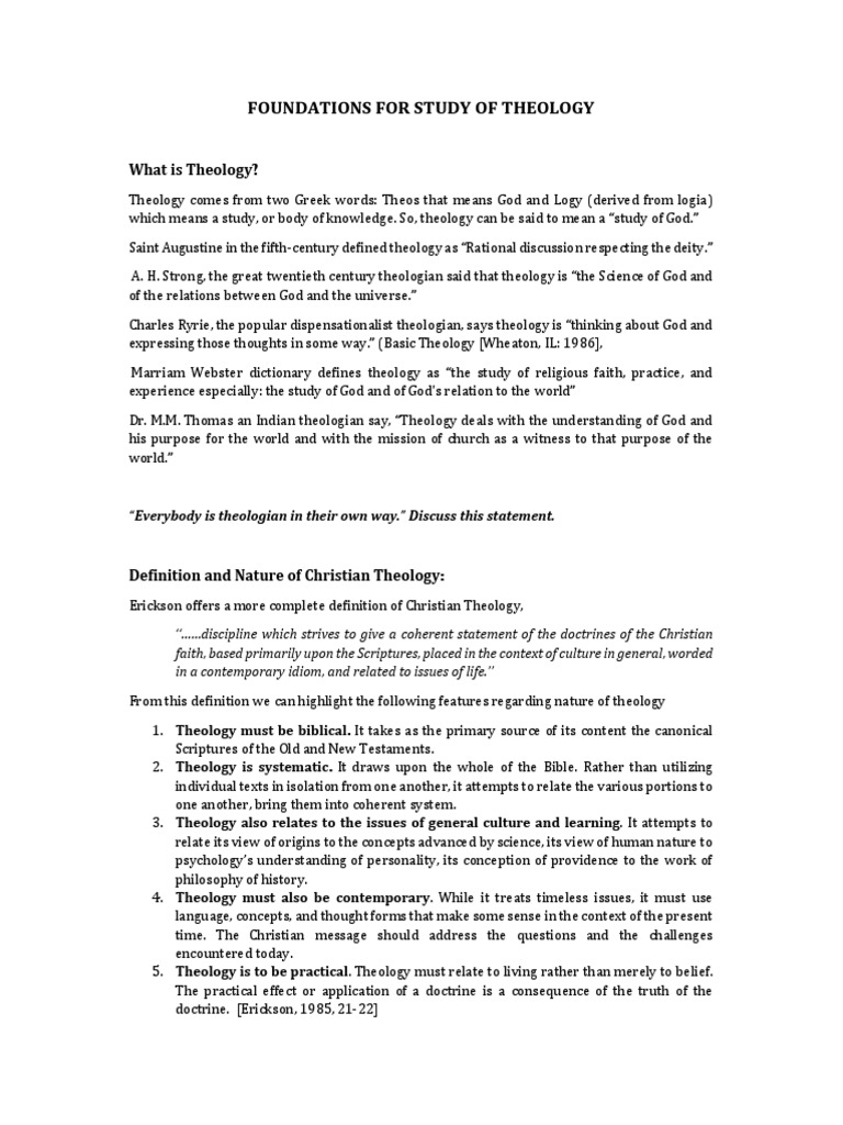 Introduction to Theology Basics | PDF | Theology | Revelation