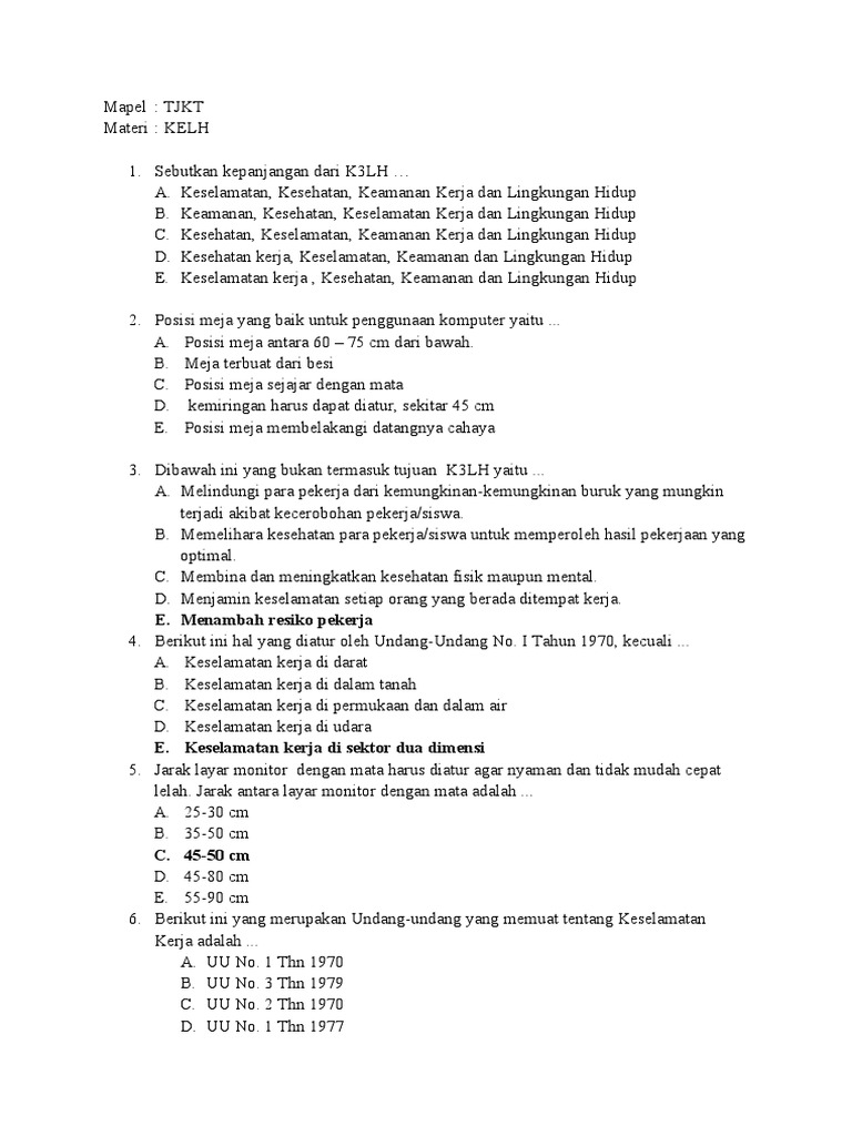 K3LH: Keselamatan Kerja dan Lingkungan | PDF