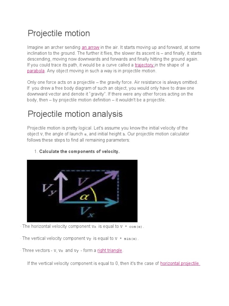 Projectile Motion | PDF | Mechanics | Classical Mechanics