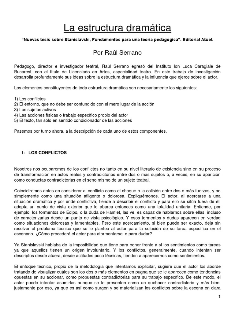 Estructura Dramatica Raul Serrano | PDF | Teatro | Comportamiento