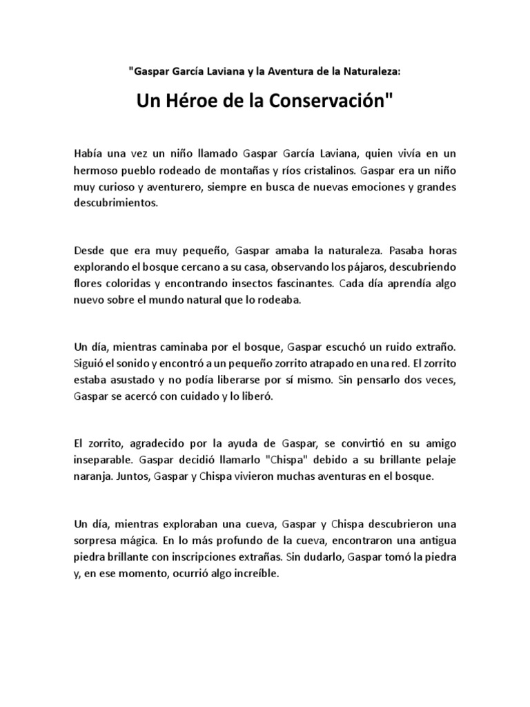 Gaspar García Laviana y La Aventura de La Naturaleza | PDF